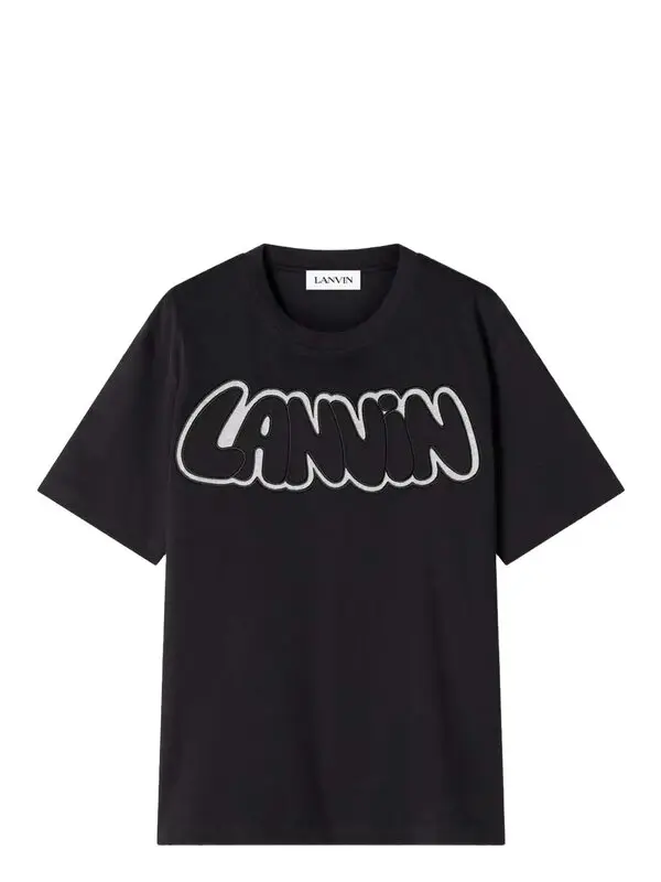 LANVIN T-shirt With Applique - Black