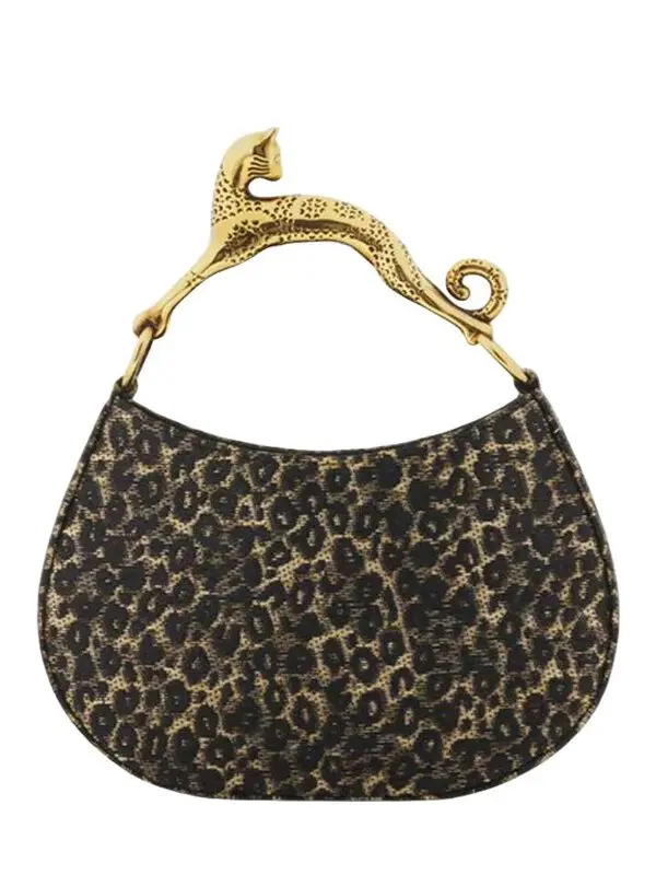 LANVIN Mini Bag With Animal Print And Feline Handle - Multicolor