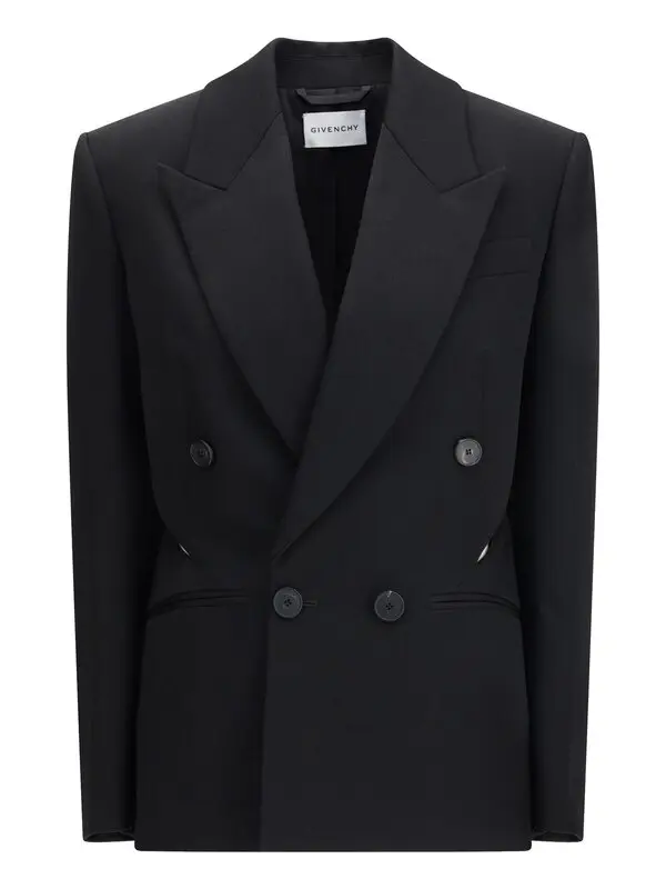 Givenchy Double-breasted Cut-out Jacket - Black