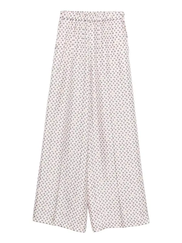 Max Mara Silk Paisley Print Wide Leg Trousers - Multicolor