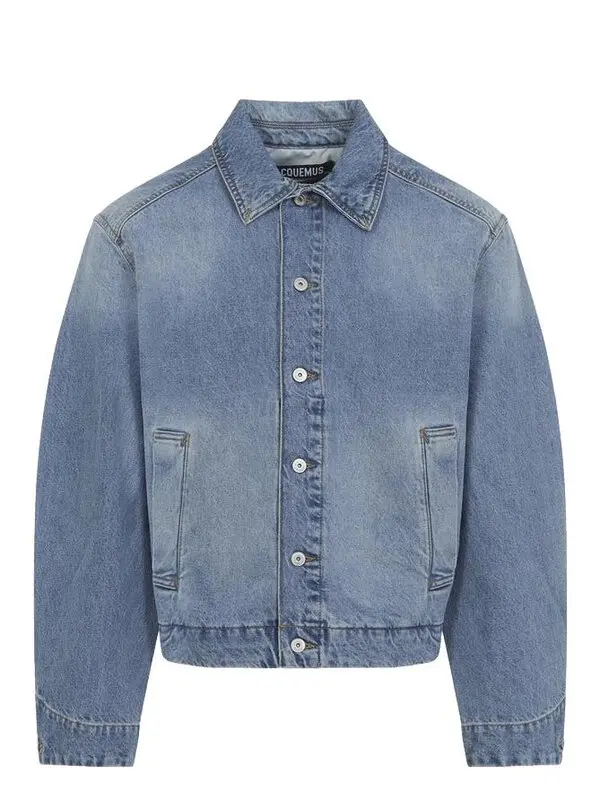 Jacquemus Denim Jacket With Classic Collar - Blue
