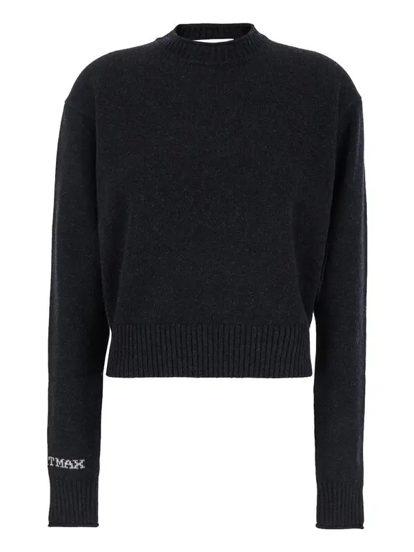 Sportmax Agadir Wool And Cashmere Crewneck Sweater With Logo Lettering - Multicolor