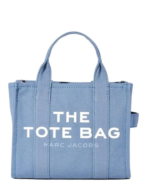 Marc Jacobs Mini Tote Traveler Bag With Logo In Fabric - Blue