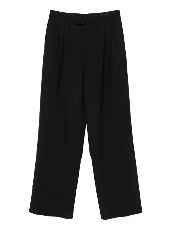 Dries Van Noten Mohair And Wool Pleated Trousers - Black