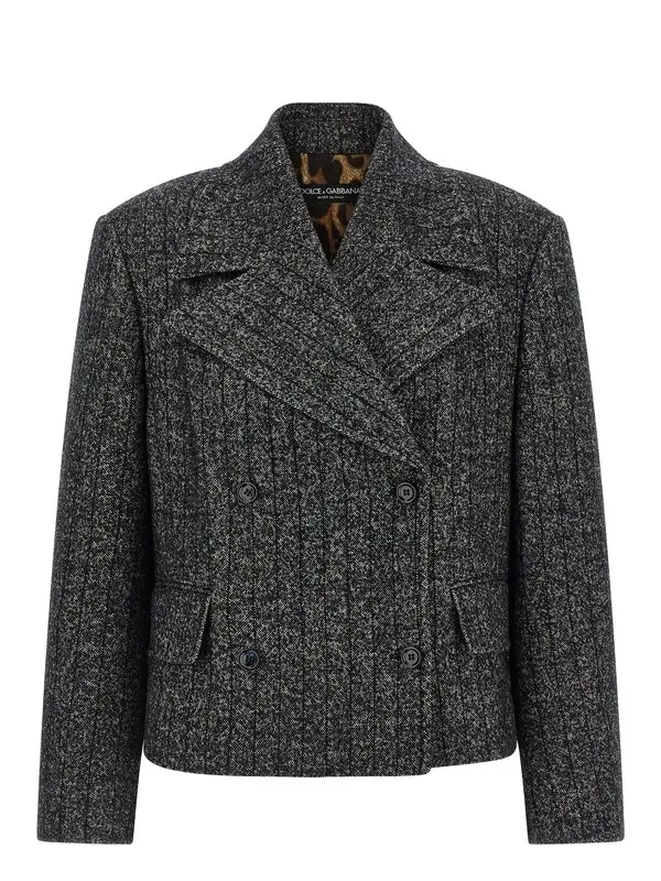 Dolce & Gabbana Striped Wool Double-breasted Blazer - Multicolor
