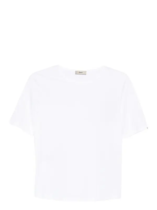 Herno Round Neck Short Sleeve Cotton T-shirt - White