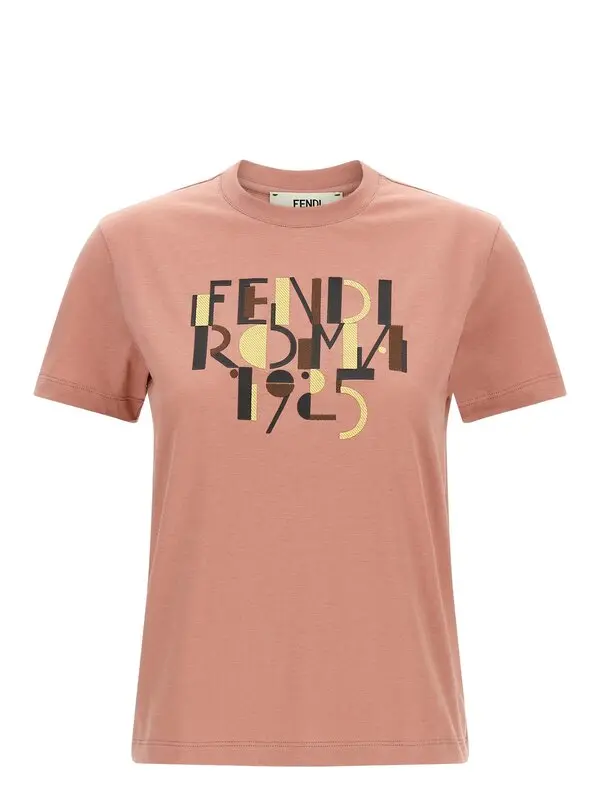 Fendi Roma 1925 Cotton T-shirt - Pink