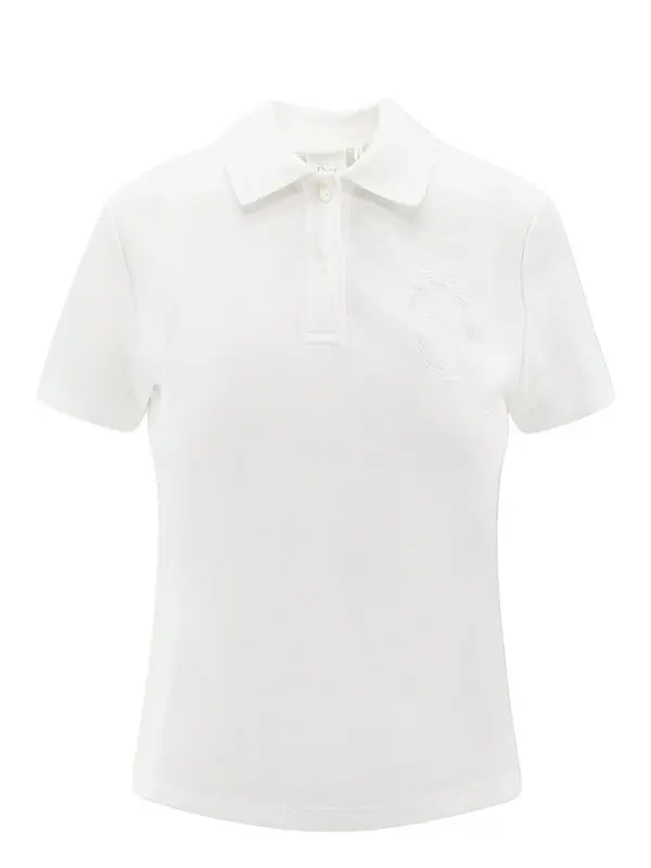 Dior Cotton Blend Polo Shirt With Embroidered Medallion Logo - Multicolor