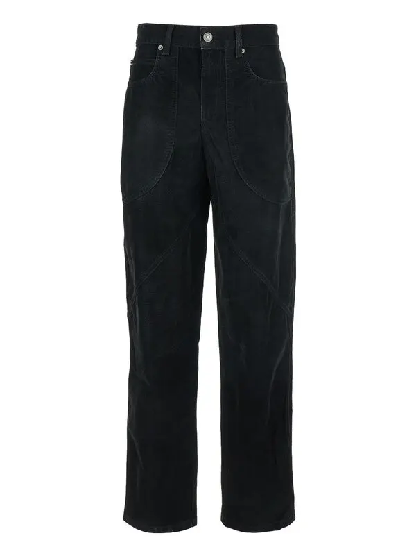 Isabel Marant Étoile Black Denim Tapered Leg Jeans - Multicolor