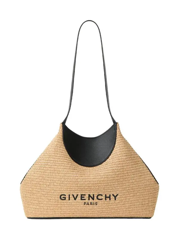 Givenchy Small Raffia Tote Bag With Leather Details - Multicolor