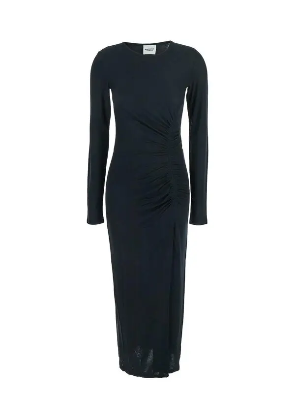 Isabel Marant Étoile Jelina Ruched Modal Stretch Midi Dress - Black