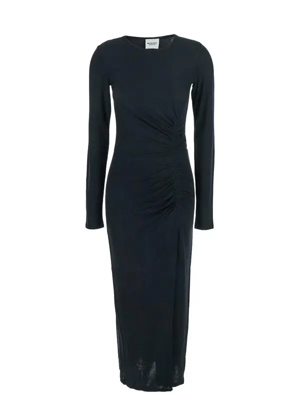 Isabel Marant Étoile Jelina Ruched Modal Stretch Midi Dress - Black