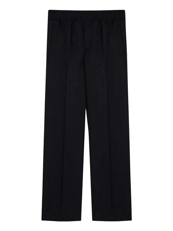 Gucci Gg Jacquard Trousers - Blue