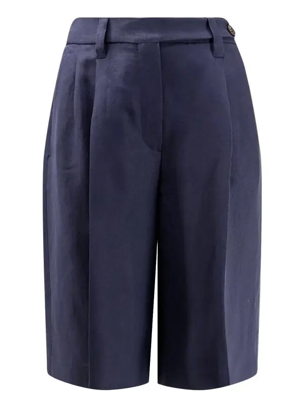 Brunello Cucinelli Viscose And Linen Bermuda Shorts - Multicolor