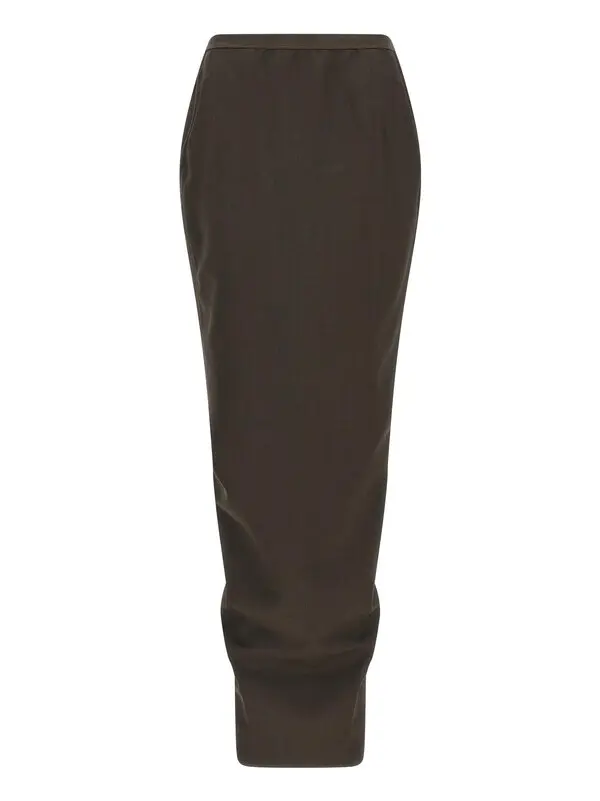 Rick Owens Soft Pillar Long Skirt - Gray