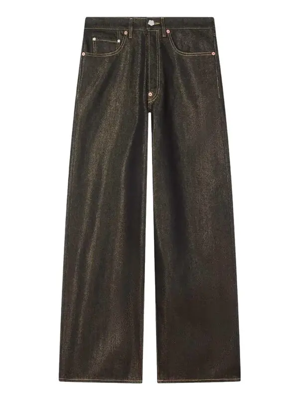 Kenzo Wide-leg Jeans With Cuffs In Japanese Denim - Black