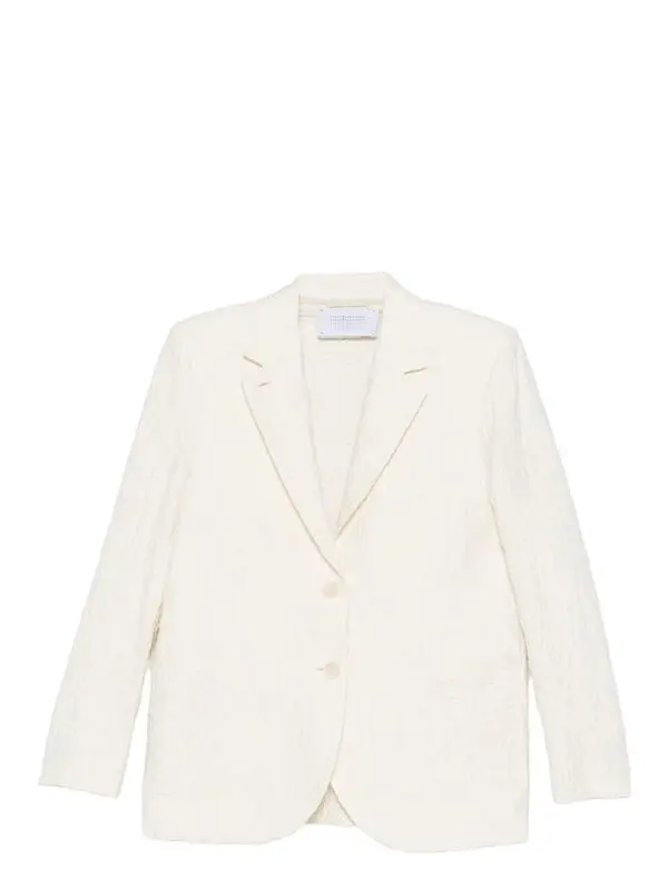Harris Wharf London Cream Textured Single-breasted Blazer - White