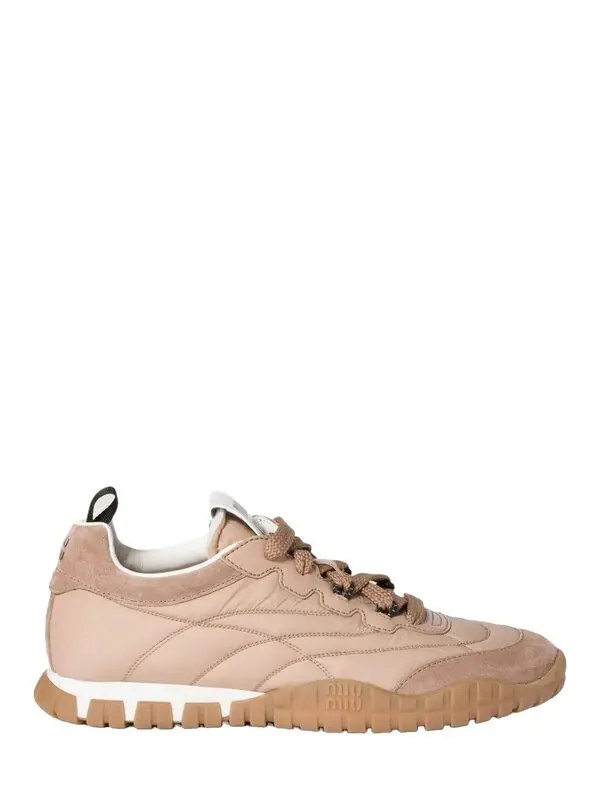 Miu Miu Technical Fabric And Suede Sneakers - Multicolor
