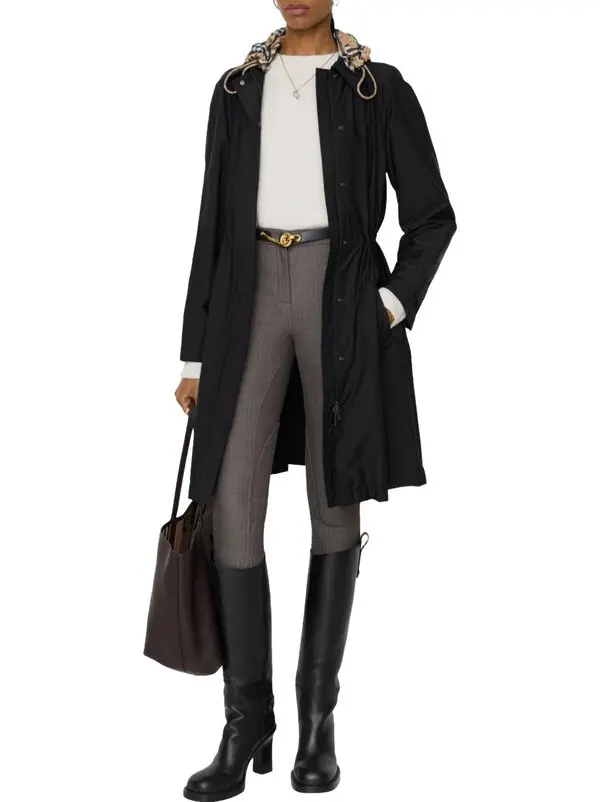 Burberry Nylon Parka Coat With Equestrian Knight Design - Multicolor