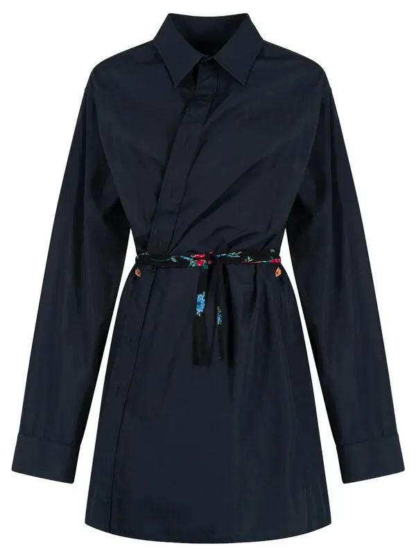 Balenciaga Wrap Shirt Dress - Black
