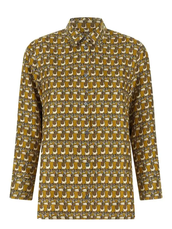 Max Mara Times' Reversible Silk Twill Shirt - Multicolor