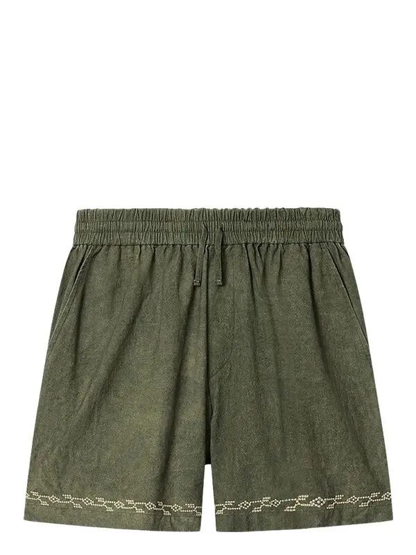 Isabel Marant Étoile Bermuda Shorts With Embroidered Hem - Green