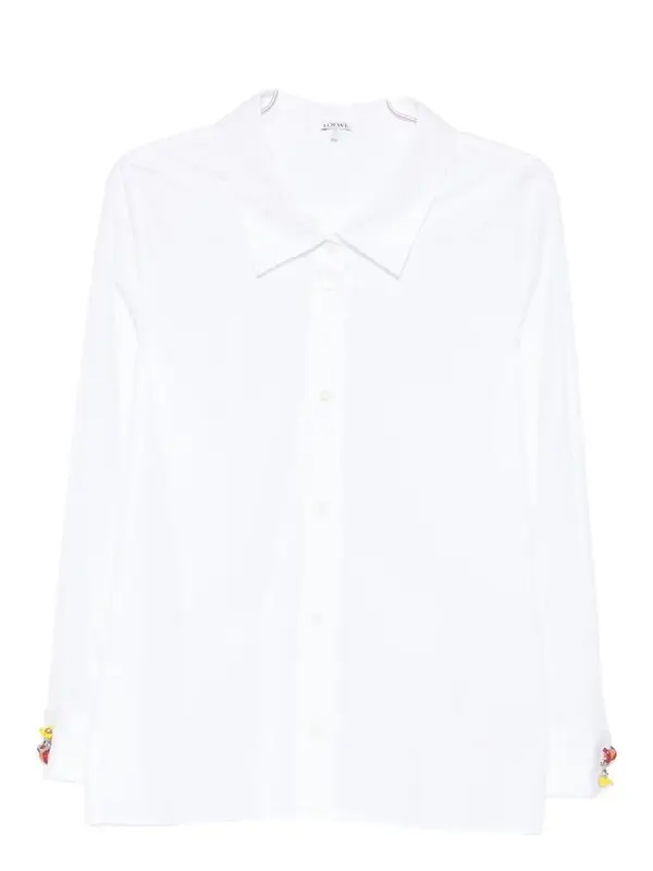 Loewe Cotton Shirt With Embellished Cuffs - Multicolor