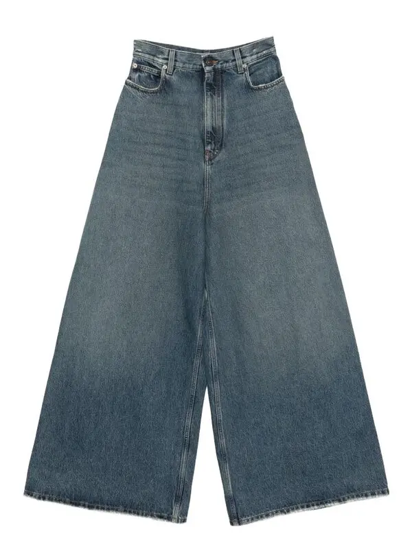Balenciaga Flared Wide Leg Jeans - Multicolor