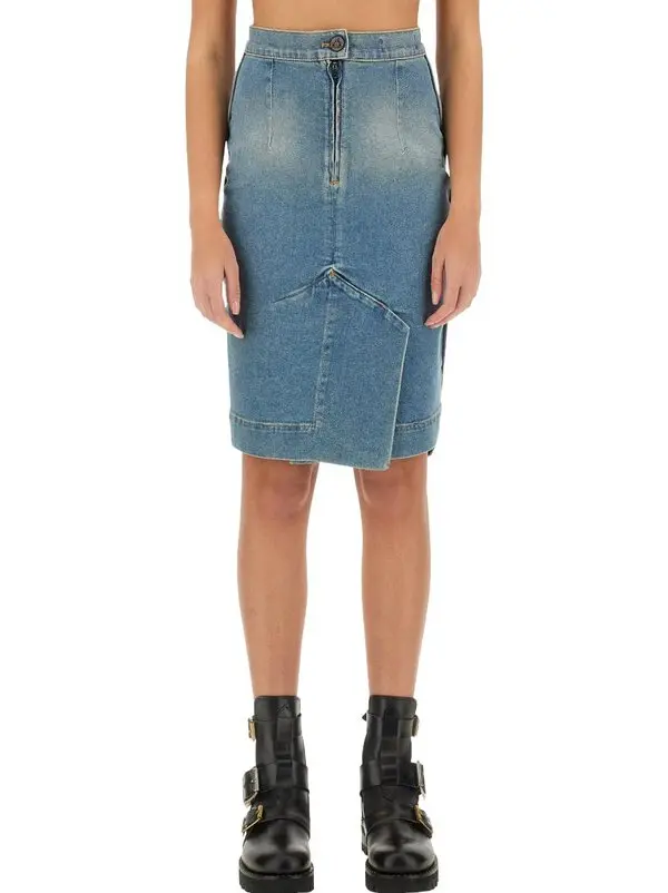 VIVIENNE WESTWOOD Denim Midi Skirt - Blue