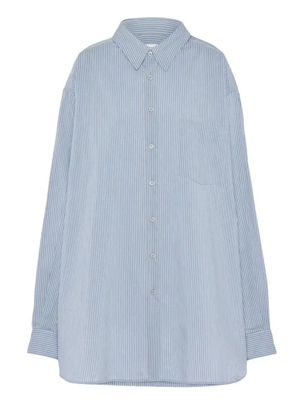 MAISON MARGIELA Striped Silk Cotton Button-up Shirt - Blue