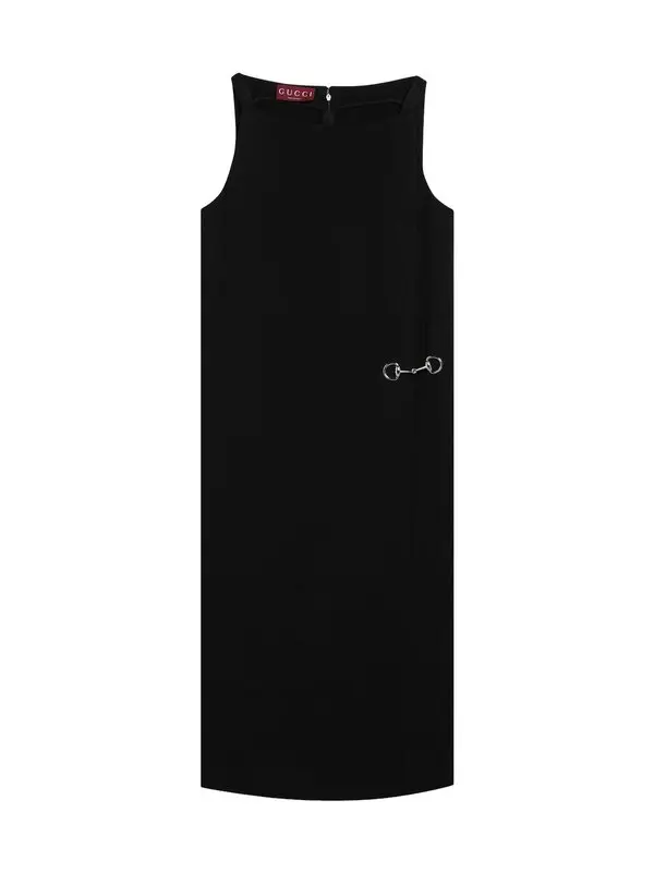 Gucci Sleeveless Dress With Horsebit Detail - Black