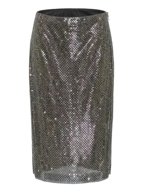 SELF-PORTRAIT Embellished Midi Skirt - Multicolor
