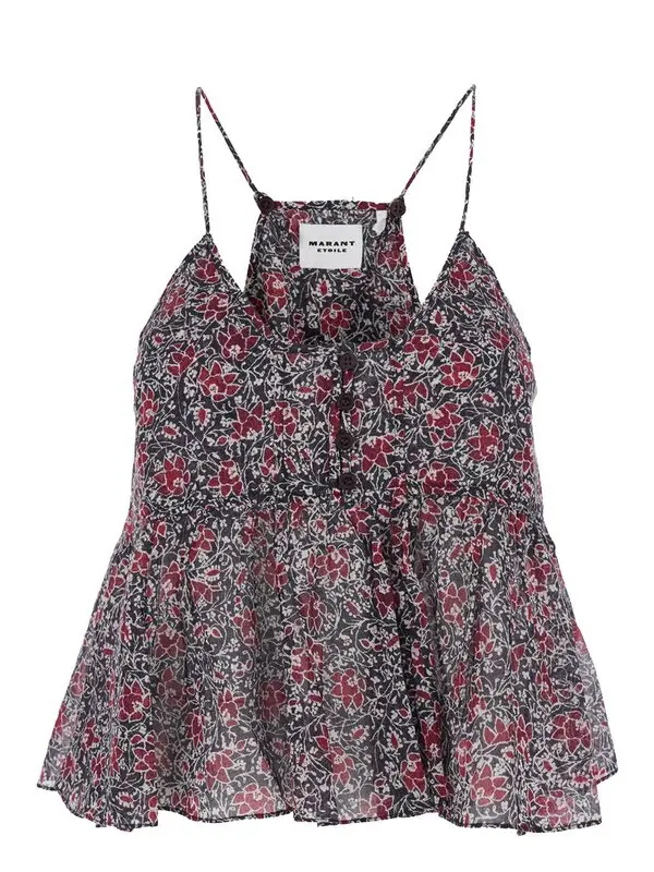 Isabel Marant Étoile Lirhetta' Floral Print Cotton Top - Multicolor