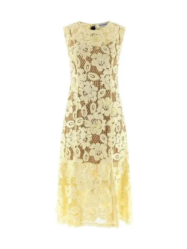 SELF-PORTRAIT Crochet Lace Midi Dress - Multicolor
