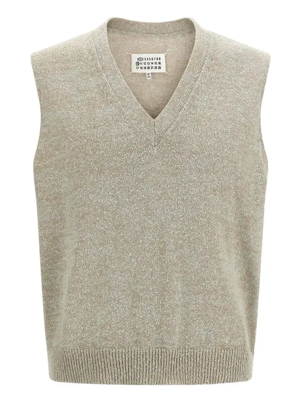 MAISON MARGIELA Bouclé Knit Vest - Cream