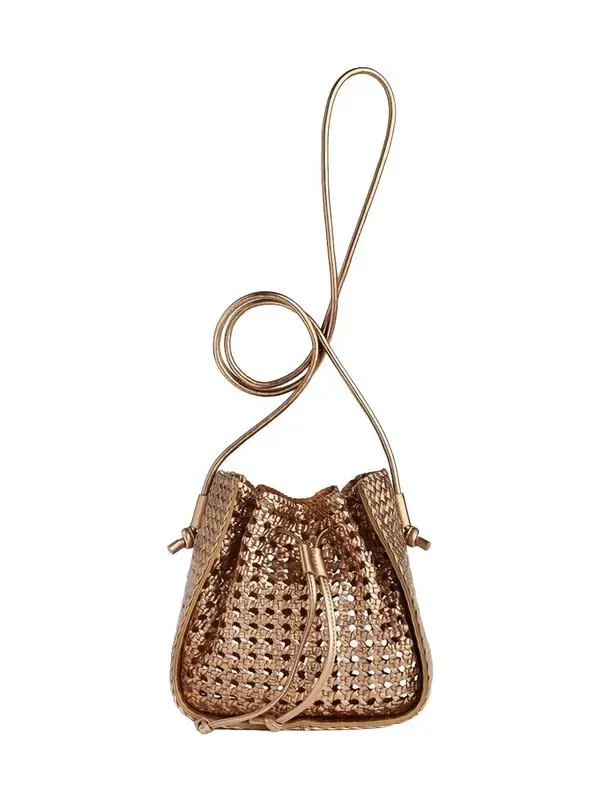 FORTE_FORTE Woven Leather Bucket Bag - Multicolor