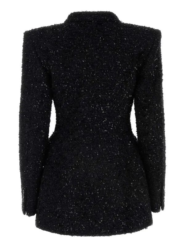 Balenciaga Boucle Oversize Hourglass Blazer - Black