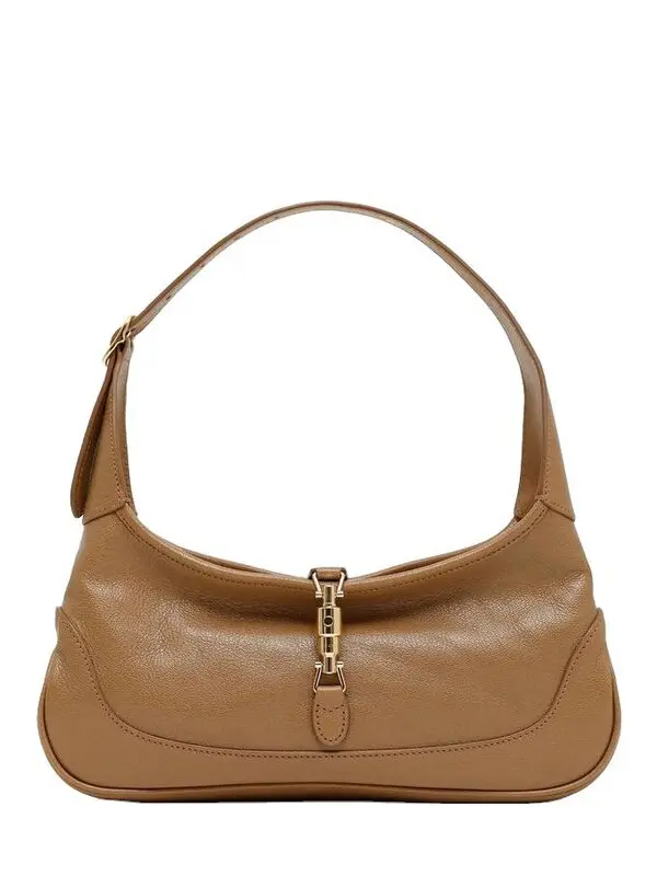 Gucci Calf Leather Monogram Shoulder Bag - Cream