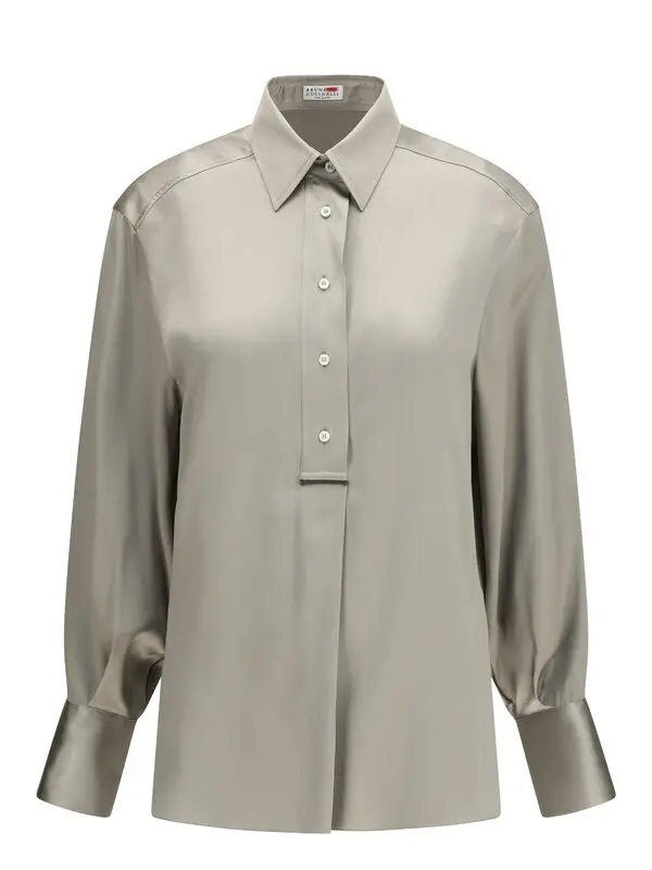 Brunello Cucinelli Silk Satin Shirt - Green
