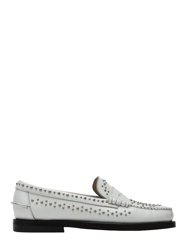 SEBAGO Classic Studded Leather Loafers - White