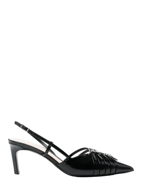Gucci Calf Leather Buckle-fastening Slingback Pumps - Black