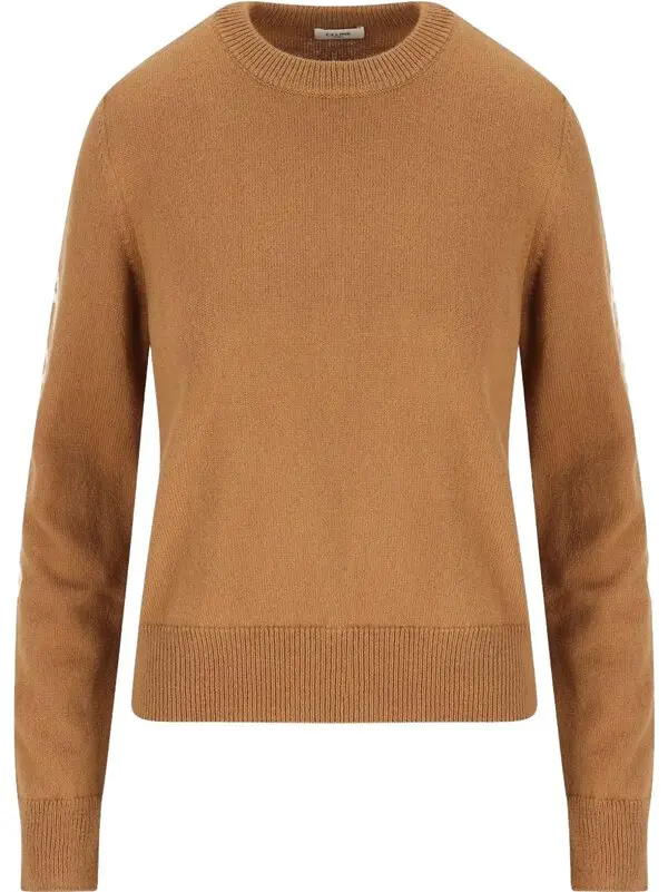 Celine Wool Crewneck Sweater With Intarsia Logo Detail - Multicolor