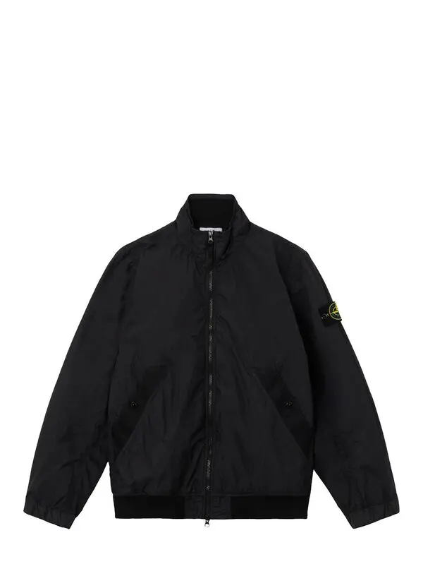 Stone Island Zip Up Bomber Jacket - Black