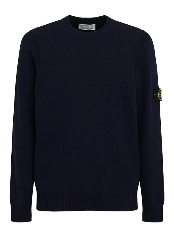 Stone Island Ribbed Cotton Crewneck Sweater - Blue