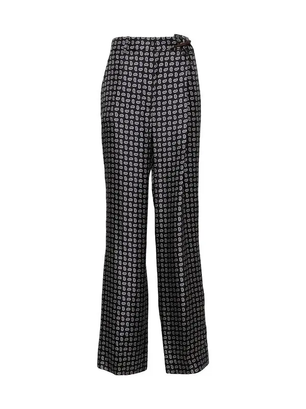 Prada Tailored Paisley Print Silk Trousers - Blue