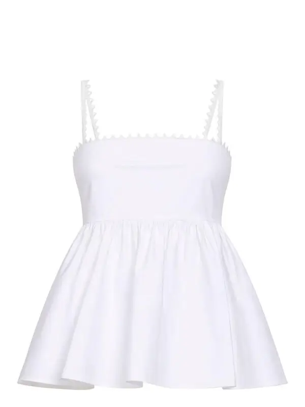 Jacquemus White The Traversin Peplum Camisole Top - Multicolor