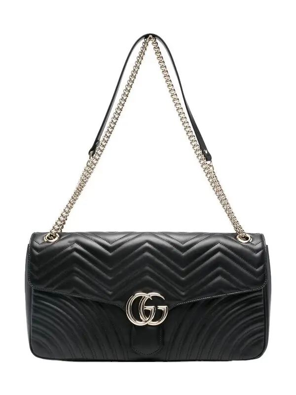 Gucci Leather Marmont Shoulder Bag - Black