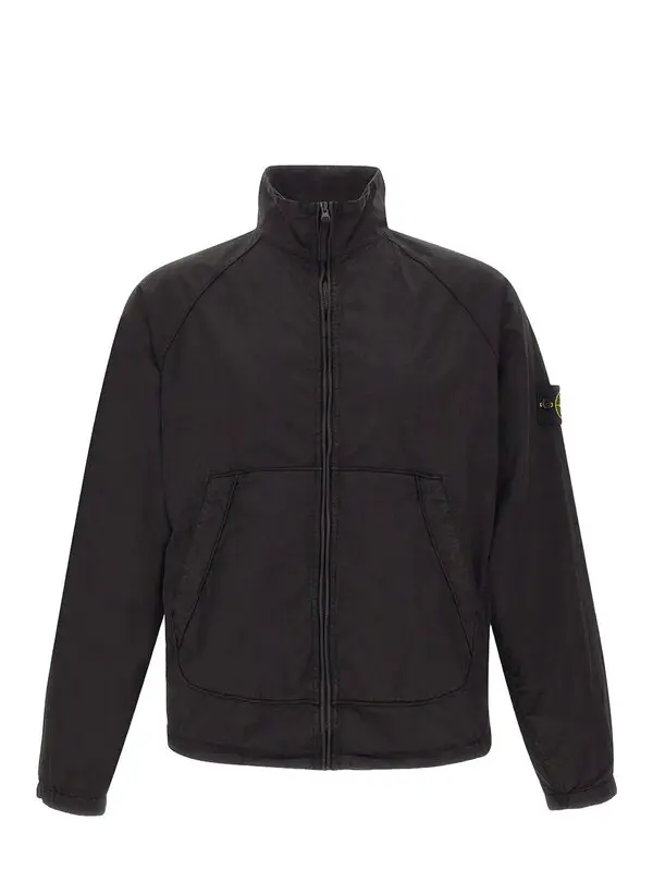 Stone Island Zip Up Track Jacket - Black