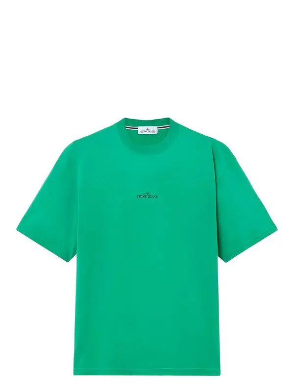 Stone Island Lab-print Cotton T-shirt - Green