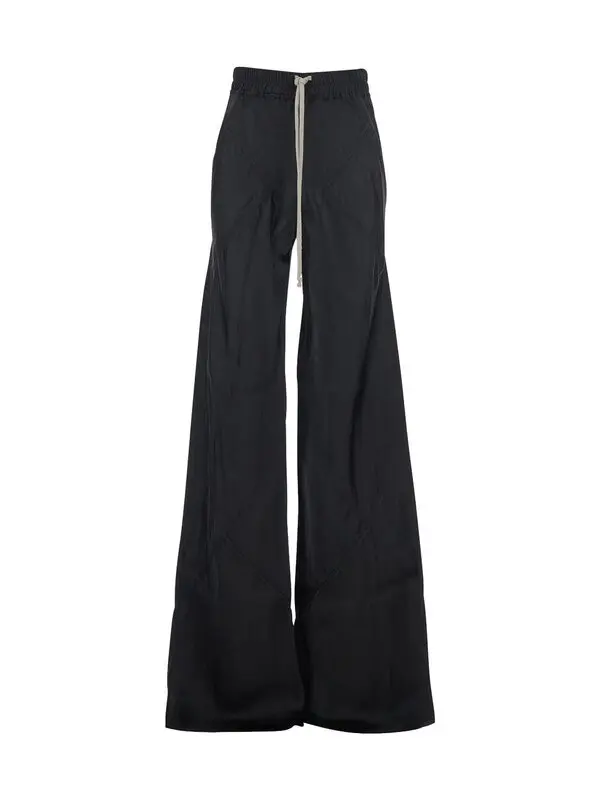 Rick Owens Bias Pants With Elastic Waist And Drawstring - Black